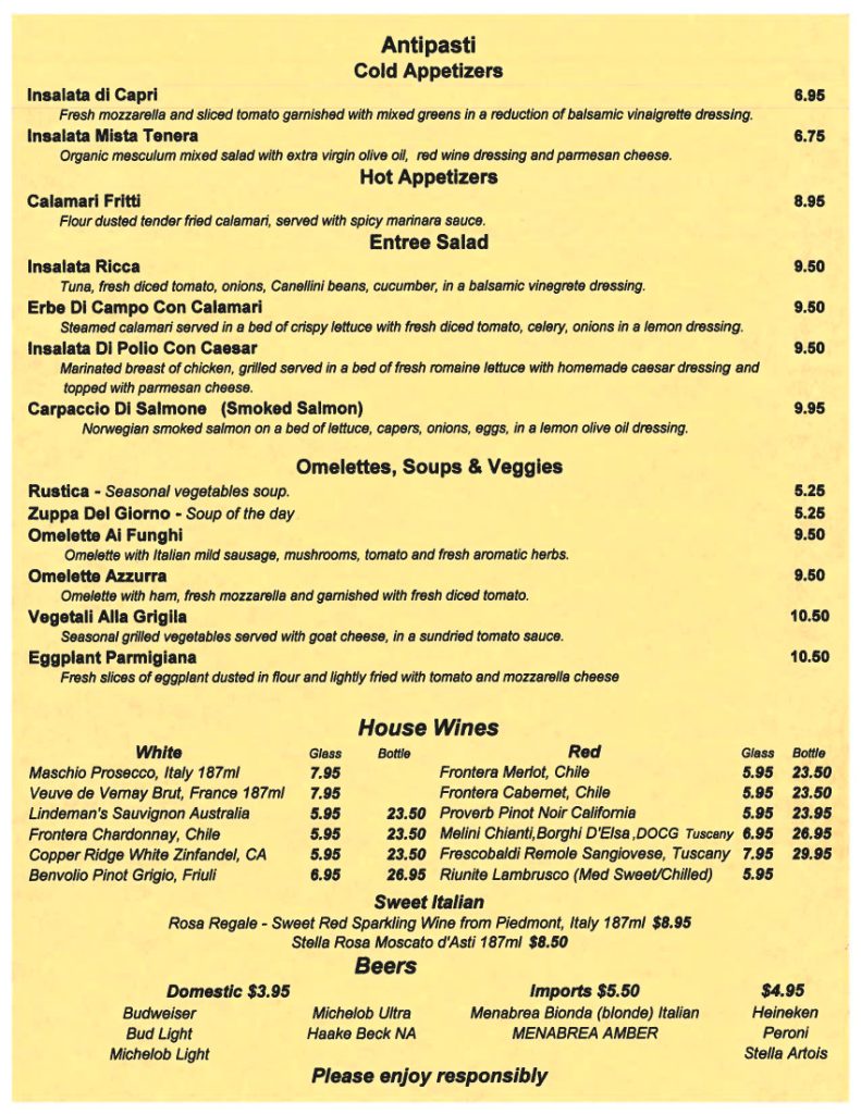 Menu | Il Carpaccio