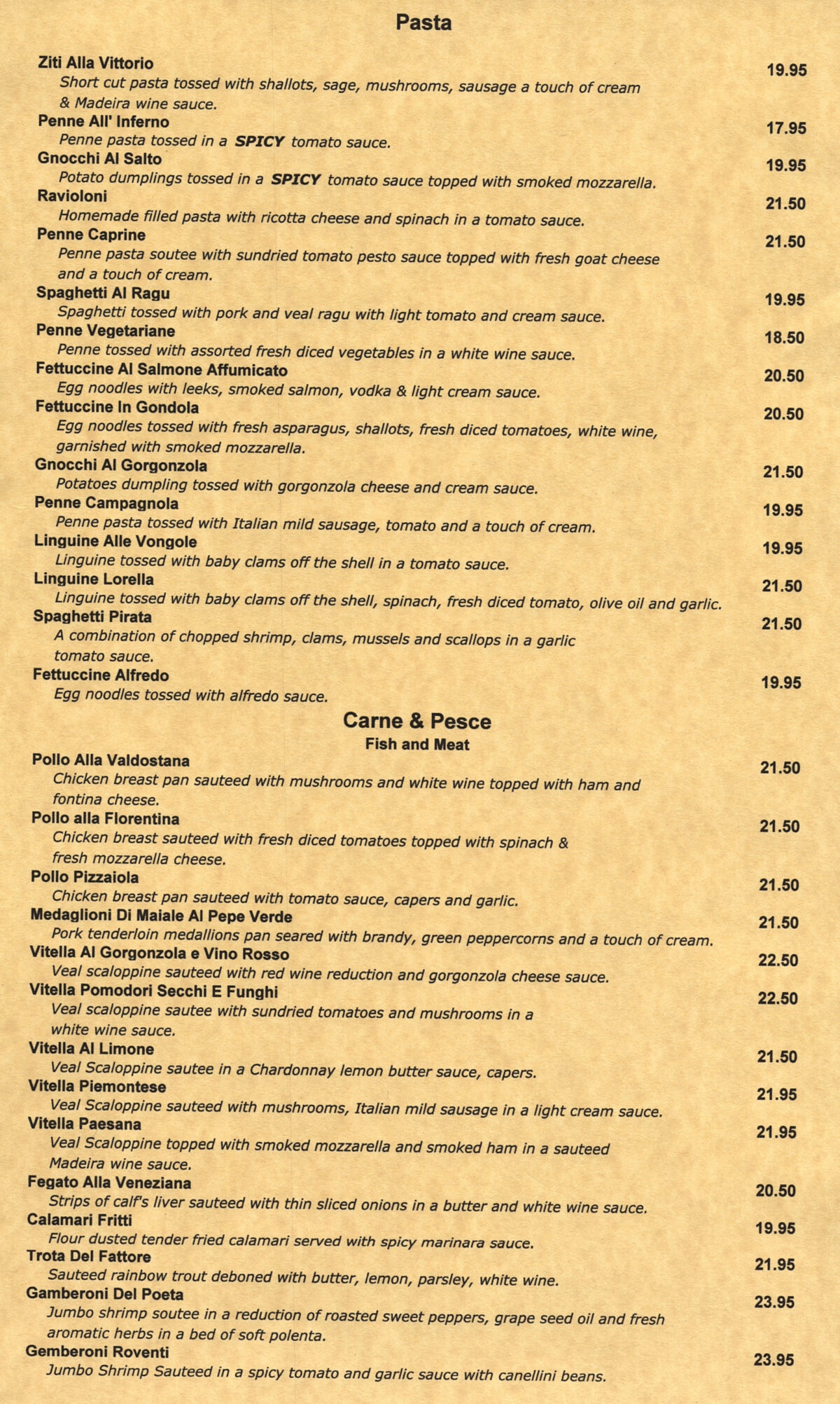 Menu | Il Carpaccio