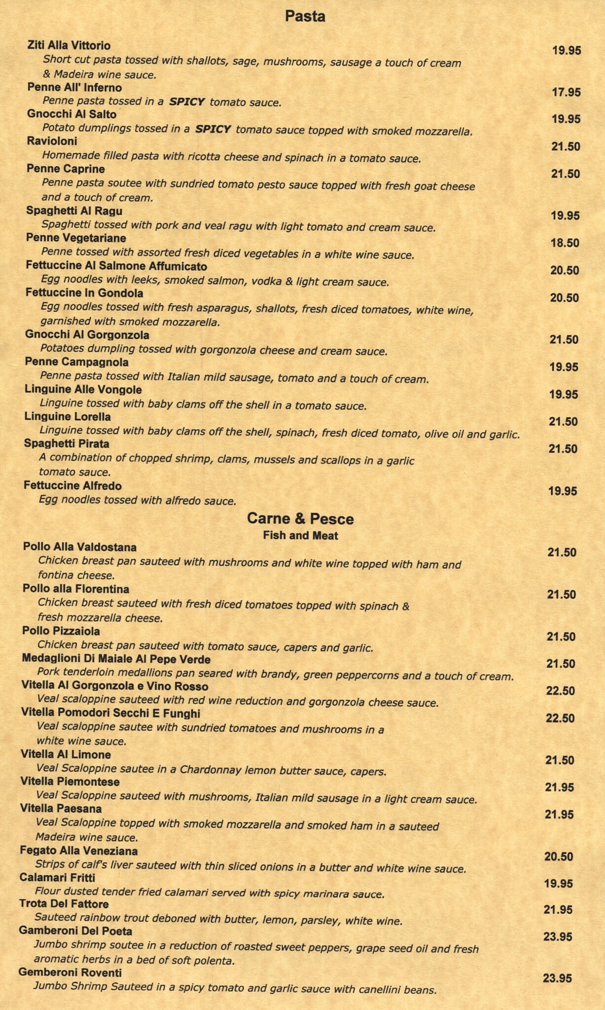 Menu | Il Carpaccio